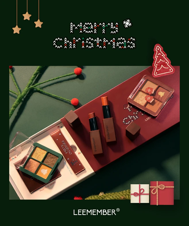 LEEMEMBER荔萌圣诞限定眼影盘四色眼影盘红盘绿盘-tmall.com天猫-花瓣网