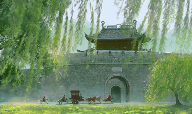 绝胜烟柳满皇都_RedMatcha__插画师作品_涂鸦王国gracg.com