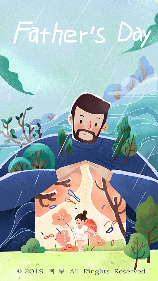 迟来的父亲节_super阿栗__插画师作品_涂鸦王国gracg.com-花瓣网