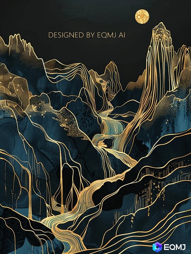大美国风丨EQMJ AI绘制鎏金写意山水画_7_EQMJ官方代言人_来自小红书网页版