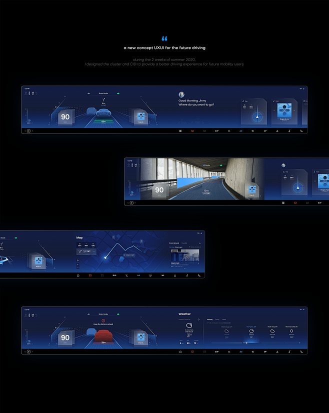 automotive Car UI design GUI hmi ux uxui