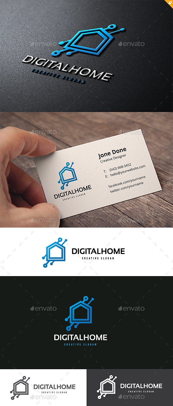 数字家庭——建筑标志模板Digital Home - Buildings Logo Templates公寓、应用程序、应用程序、建筑、芯片 ...