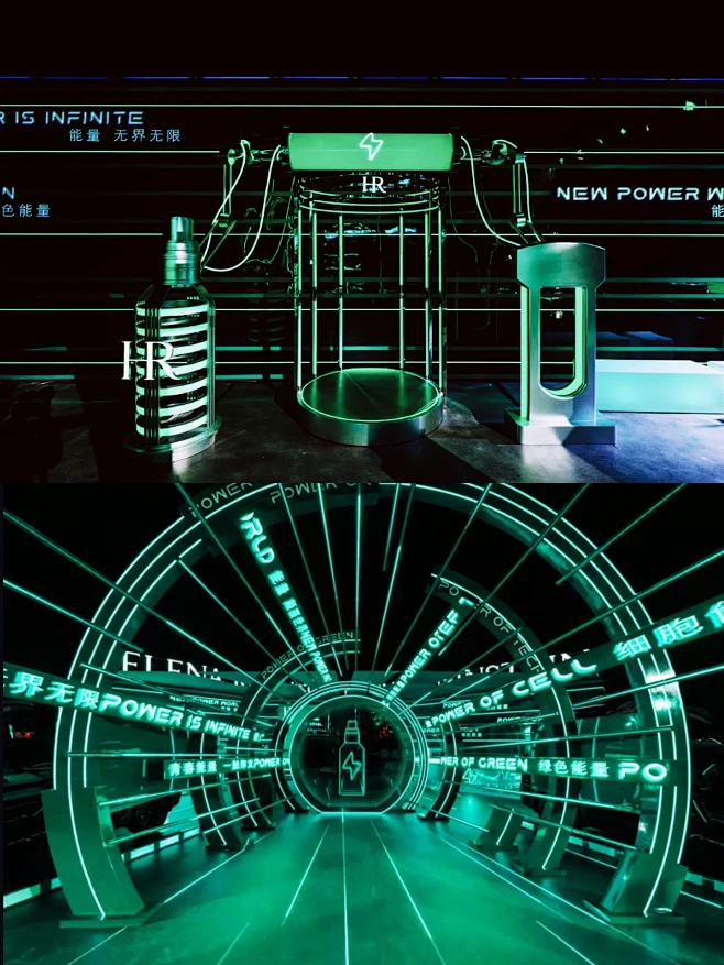 快闪美陈｜HR赫莲娜X特斯拉一路青回快闪店-花瓣网