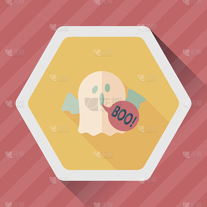 Ghost flat icon with long shadow,eps10