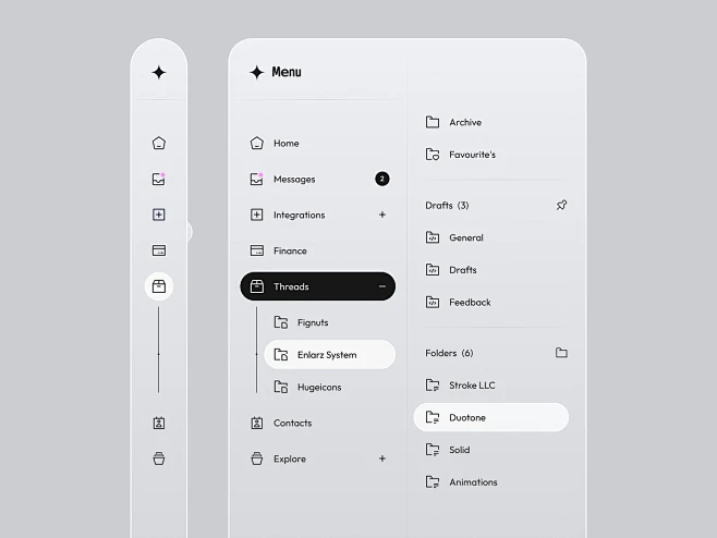 Web Sidebar/Menu crm dashboard inventory management menu nav navigation ...