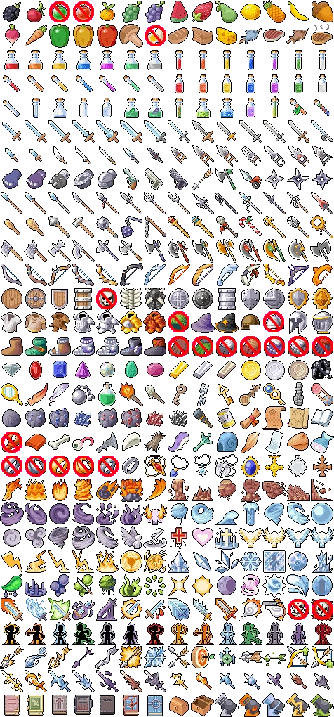 420 -Pixel Art- Icons for RPG by 7Soul1-花瓣网