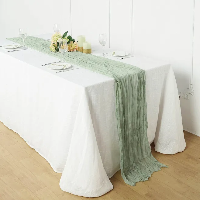 [About] Quantity: 1 Table Runner Material: Cheesecloth Color: Sage ...