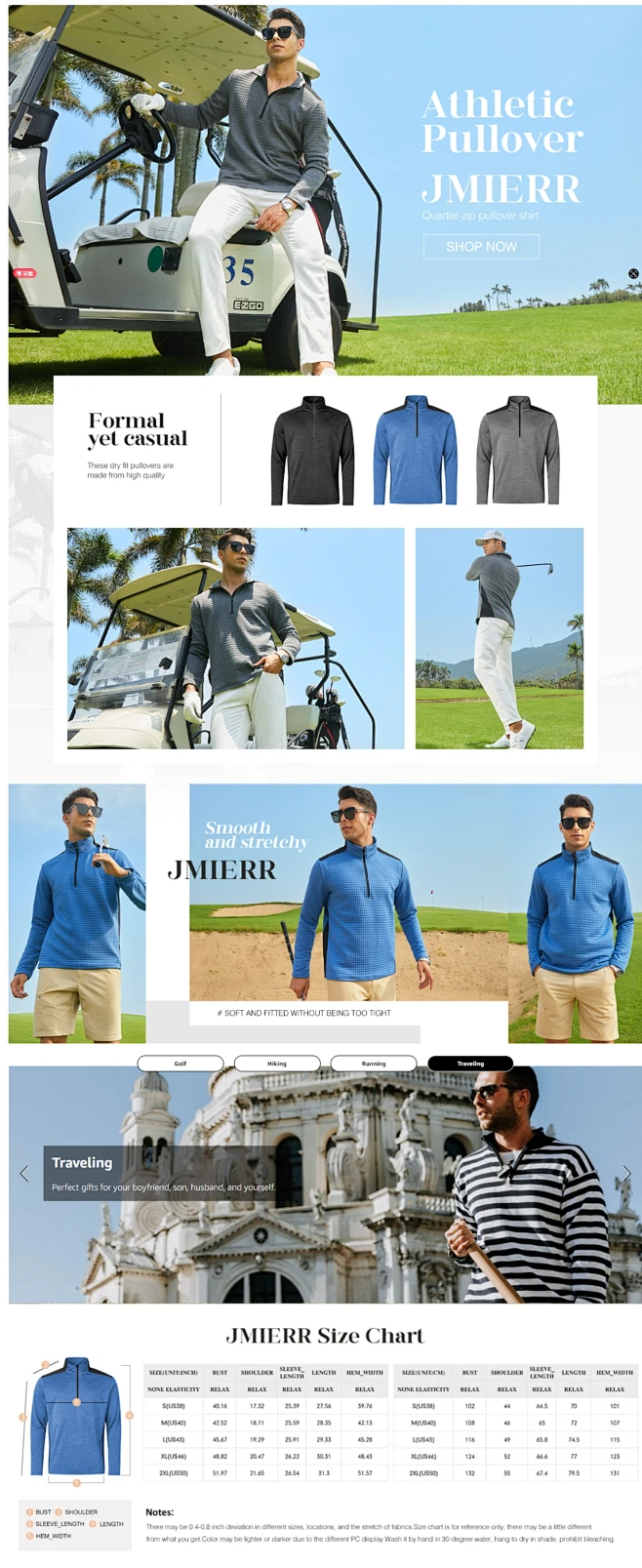 JMIERR Men's Half Zip Quilted Sweatshirts Long Sleeve Fall Fashion ...