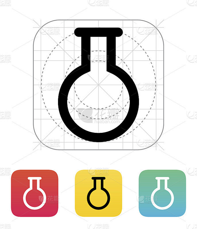 Empty florence flask icon. Vector illustration.