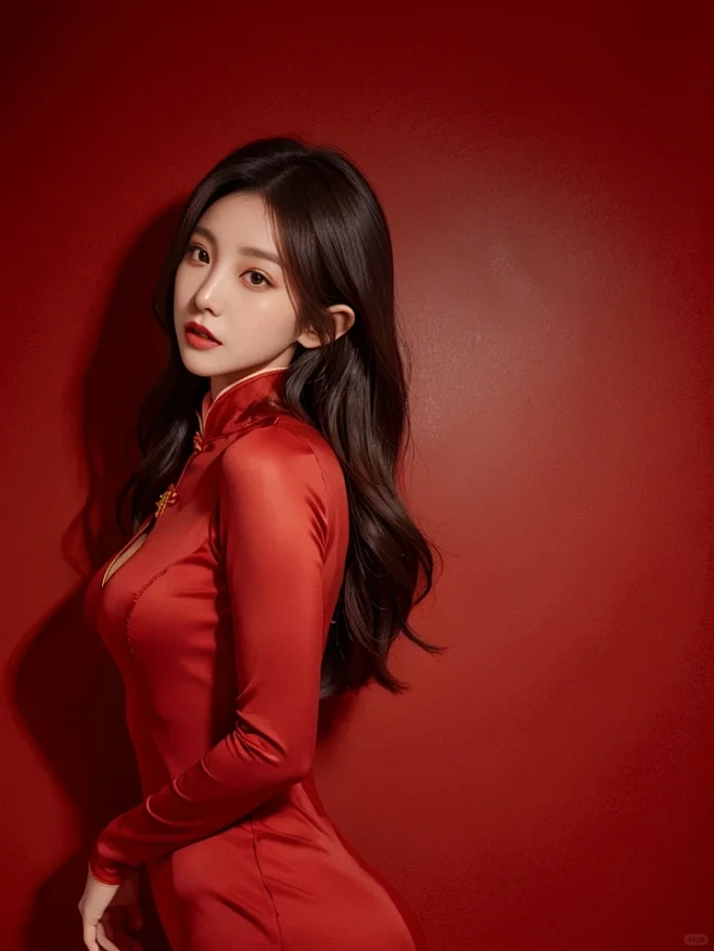 AI绘画 S121｜有幸穿一次红裙，惊艳到我了-花瓣网