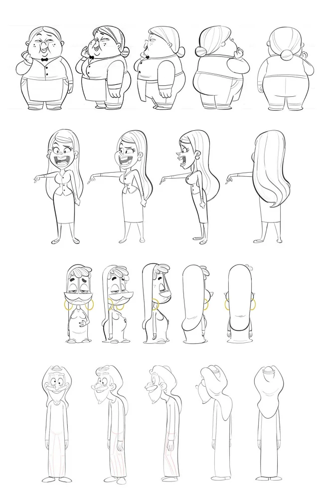 Arab characters art direction Character design character turnaround emarati animation facial ...