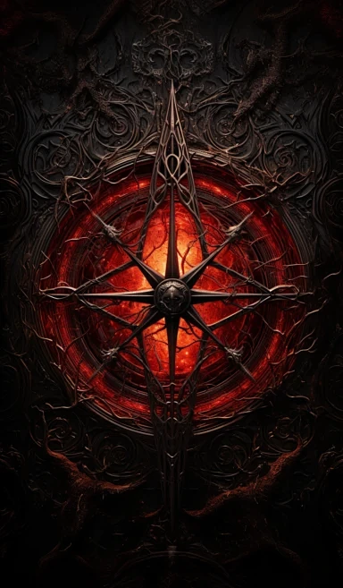tarot cover ace of pentacle design, red, stars, outterspace, celestial ...