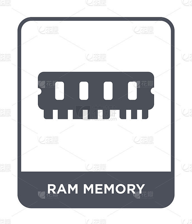 ram memory icon vector on white background, ram me