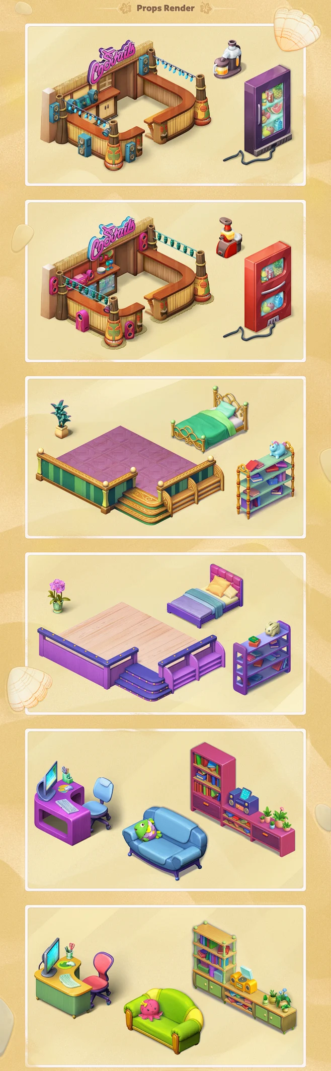 2D art game Game Art mobile game concept concept art 2D rendering props texturing-花瓣网