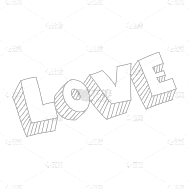 情人节简笔画-love