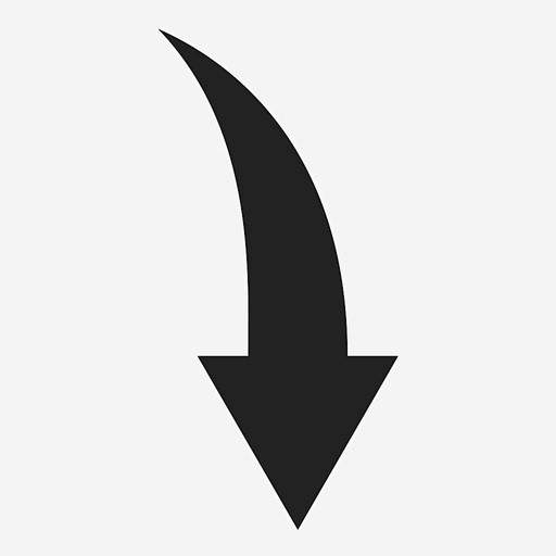 箭头曲线方向图标_88ICON https://88icon.com 箭头 曲线 方向 向下 下载