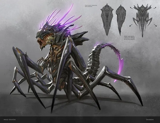 This may contain: an alien creature with purple hair and spikes on its ...