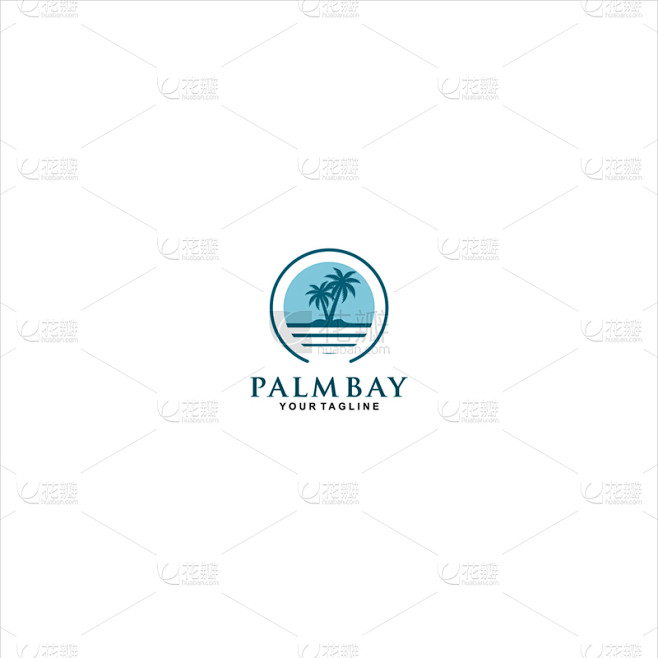 palm island logo template design