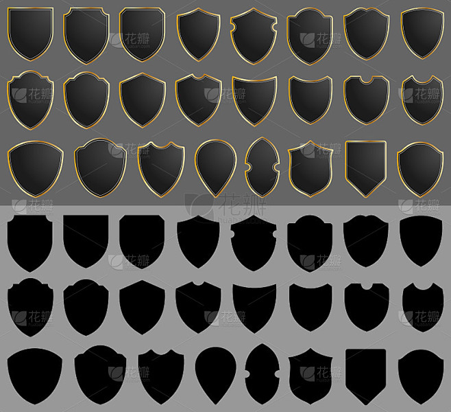 Shield shapes vector collection
