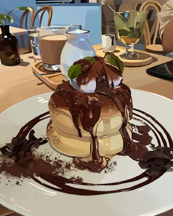 美食插画-花瓣网