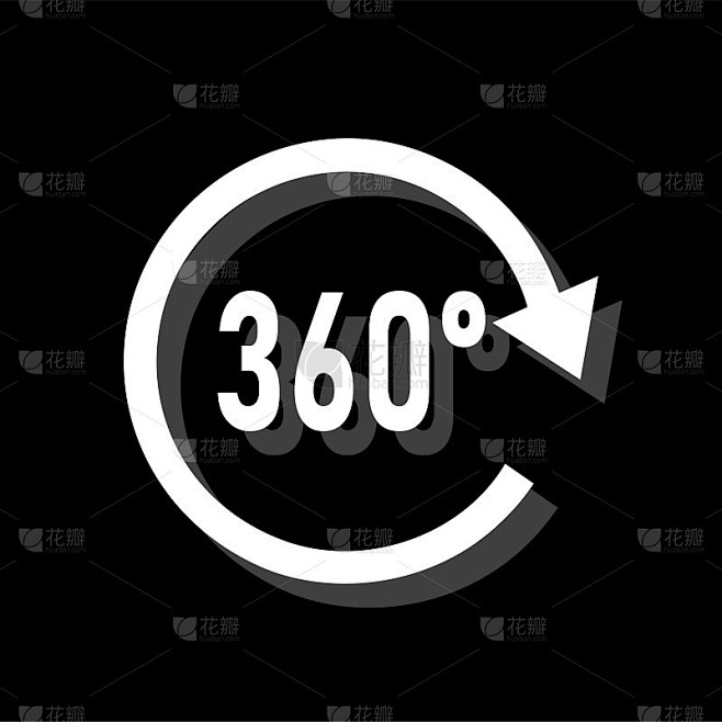 Angle 360 degrees icon flat