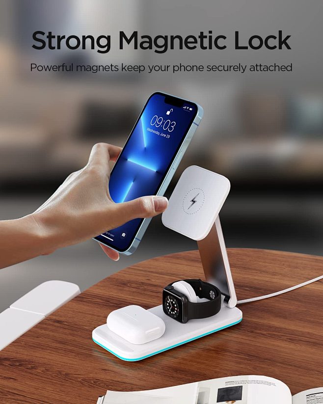 Amazon.com: Mag-Safe Charger-Hohosb 3 in 1 Mag-Safe Charging Station ...