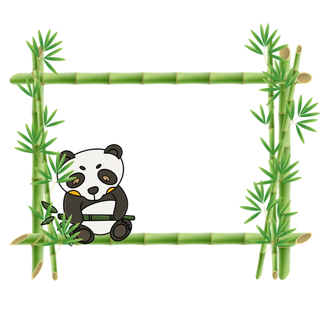 千库网_低头拿竹子的熊猫竹子花卉边框_元素编号13301796-花瓣网