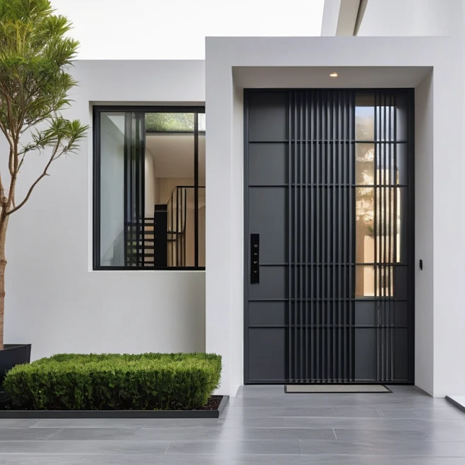 防盗门室外场景-花瓣网