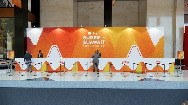 3д design Event Exhibition booth Shopee Stage Ecommerce-花瓣网