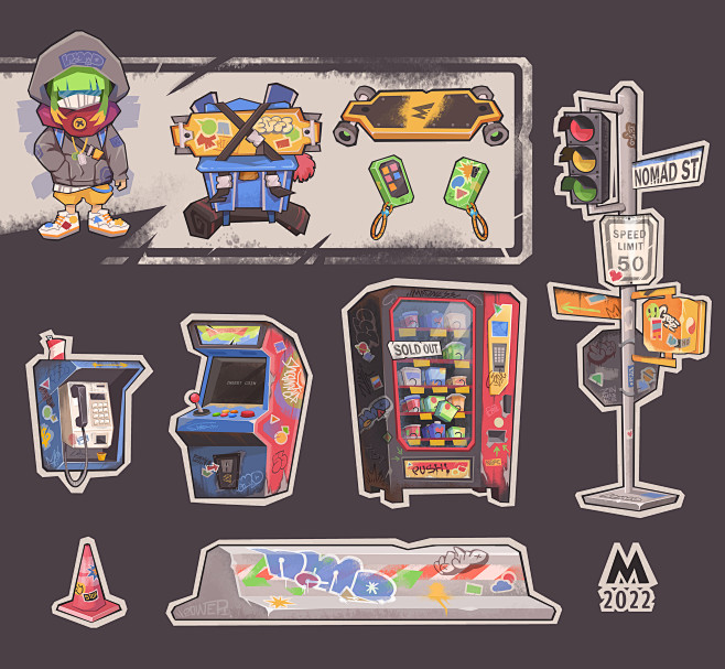 art colorful concept art Digital Art game Graffiti nomad Street Visual ...