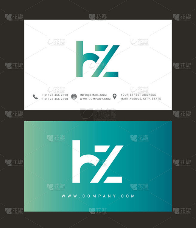 H 和 Z 字母徽标