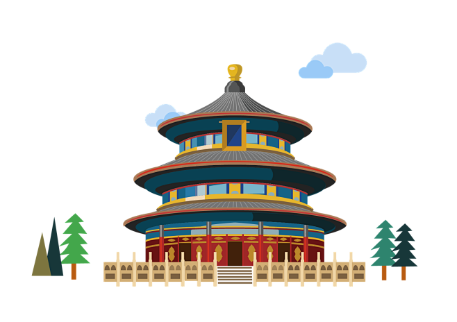 北京建筑 png建筑 插画