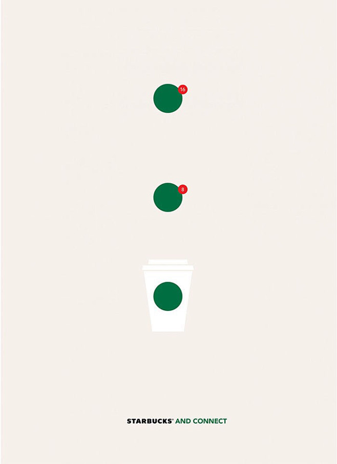 星巴克咖啡极简海报设计-在聊天时