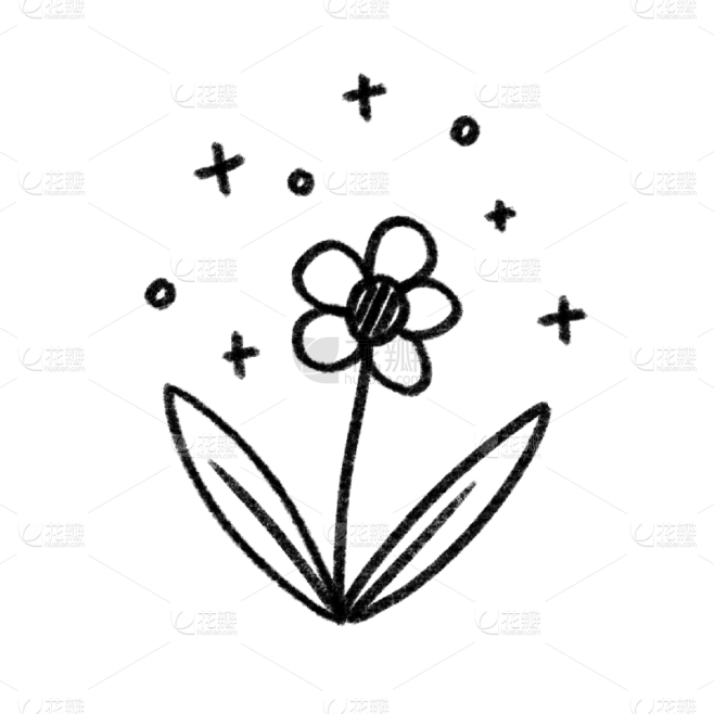 Simple Line Sticker素材-花瓣网