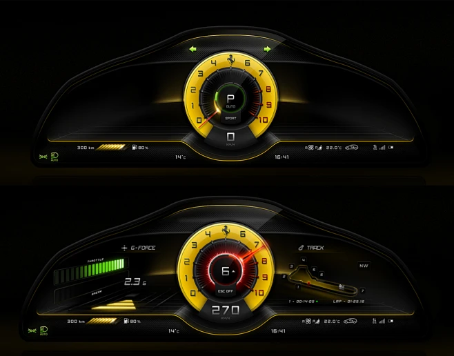 Ferrari - Instrument Cluster (private case study)-花瓣网