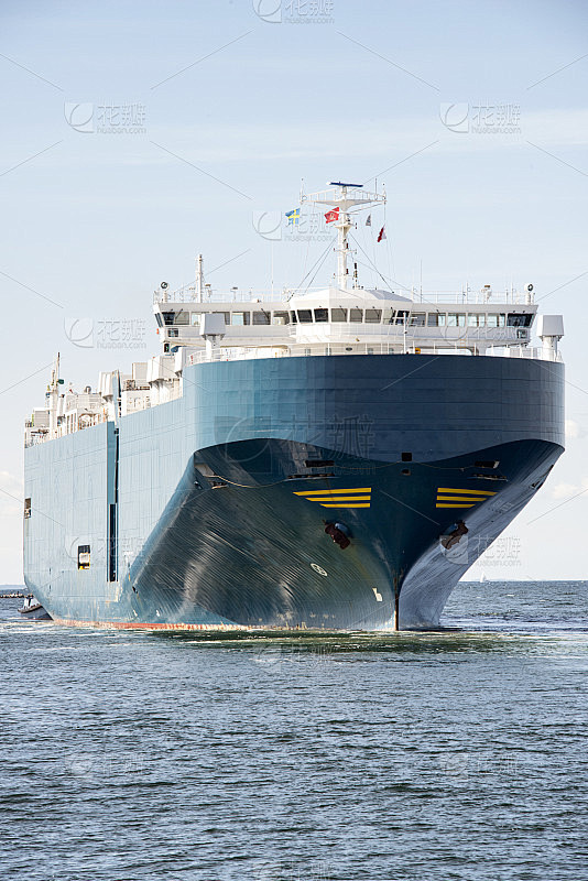 Big cargo ship on sunny day