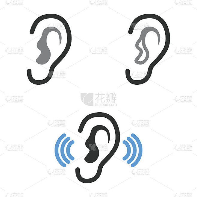 耳朵的图标集。