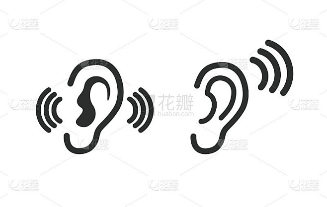 耳朵-矢量图标。