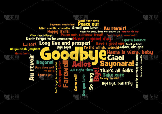 Goodbye Word Tag Cloud how say farewell