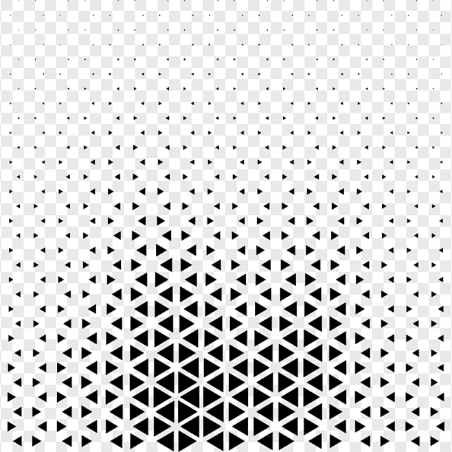 HD Black Halftone Triangle Dots Abstract Pattern PNG