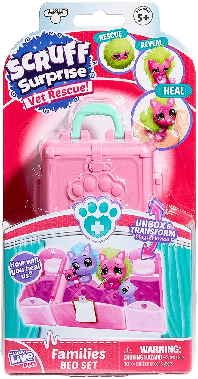 Amazon.com: Little Live Pets Scruff Surprise Vet Rescue - Bed Set with Cat Family - Mini ...