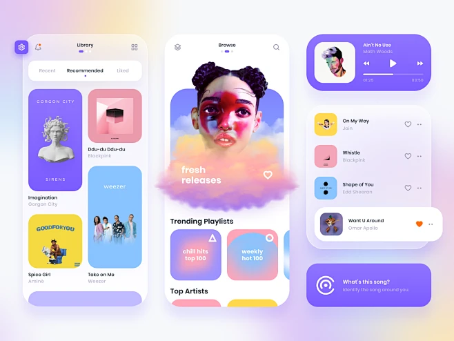Music Player audio player widgets mobile app design tiles music music ...