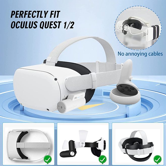 Amazon.com: Oculus Quest 2 Battery Pack for Headset and Elite Strap, 5000mAh Lightweight ...