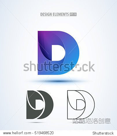 D company vector logo sign and symbol design. Vector abstract design ...