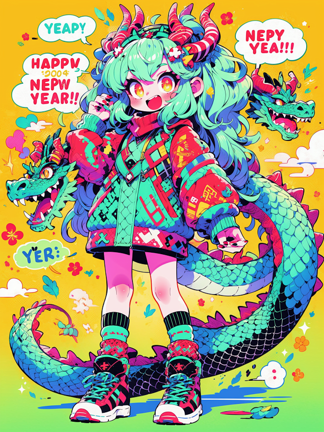 AIGC-练习稿~赛博朋克龙女