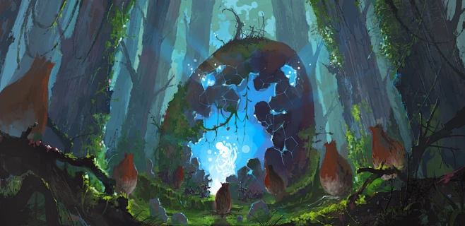 草原场景原画草地场景来自cgbook.cn (444)-花瓣网