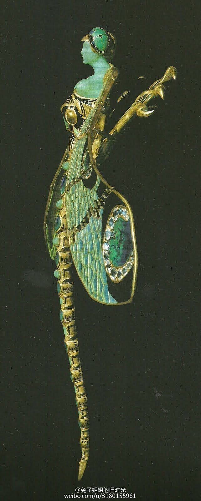 【新艺术风格珠宝|蜻蜓主题】这个时期的艺术风格崇尚自然与活力，用奇艺流动的线条，华美绚丽的纹彩使珠宝玉石闪耀着不一样的生命力。Rene ...