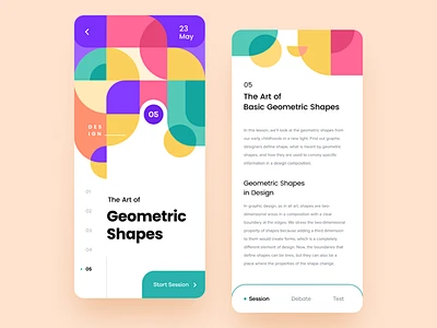 Learning App Concept learning product app mobile screen splash shapes ...