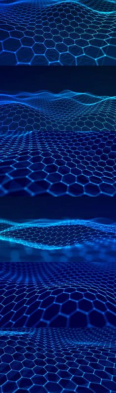 大数据背景蜂巢网格波浪底纹 Futuristic hexagon background. Big data visualization. on Behance-花瓣网