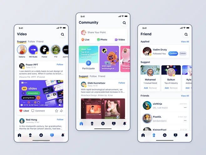 Design Related Community Application app ui community concept design ...